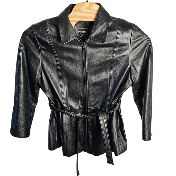 Outbrook Woman | Jackets & Coats | Outbrook Woman Vtg Black Genuine ...